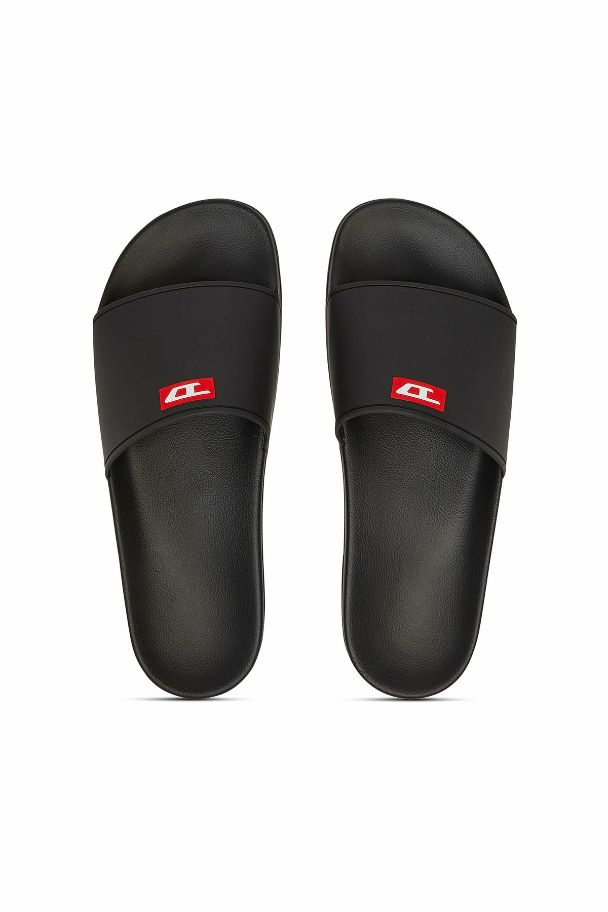 Diesel Sa-Swim-Rubber pool slides with D logo - Slides Mens in Black Diesel