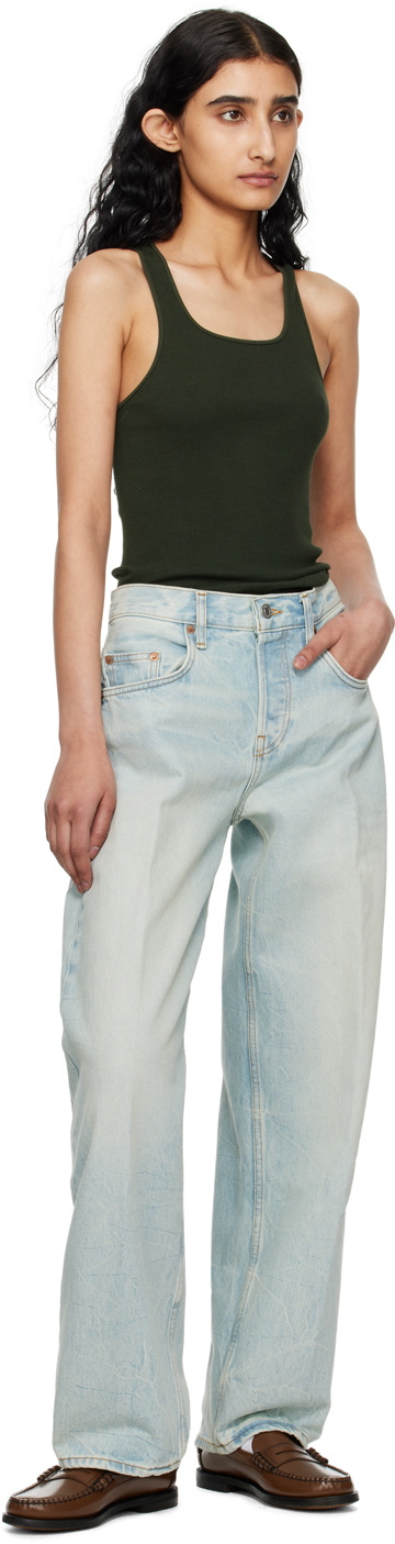 Re/Done Blue Wide Taper Jeans Re/Done