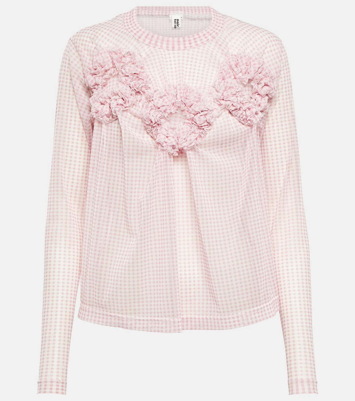 Noir Kei Ninomiya Tulle-trimmed gingham top Noir Kei Ninomiya Noir Kei Ninomiya Tulle-trimmed gingham top Noir Kei Ninomiya