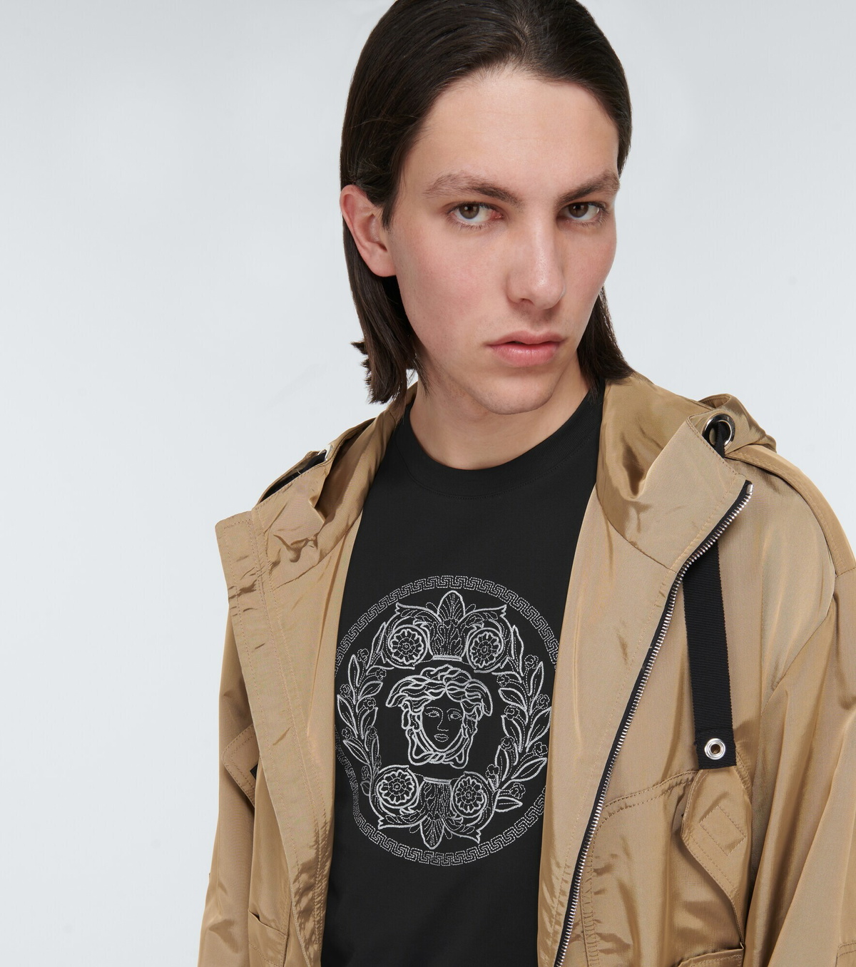 Versace - Medusa embroidered cotton T-shirt Versace