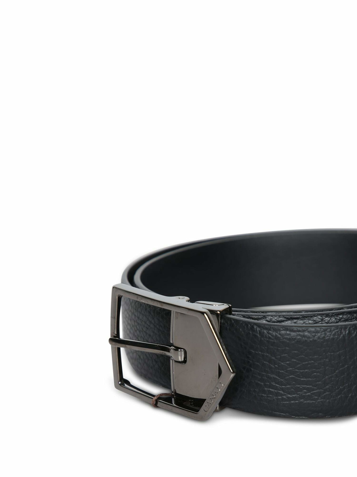 Canali Grain Black Leather Belt Canali