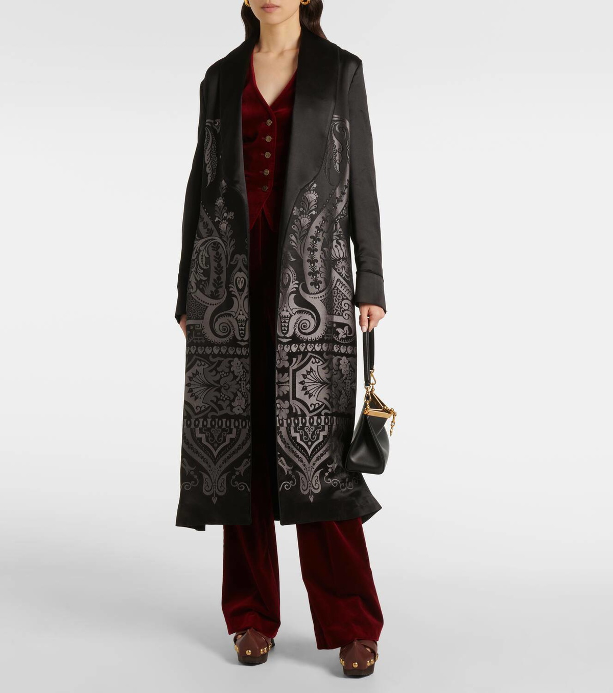 Etro Silk-blend belted coat Etro