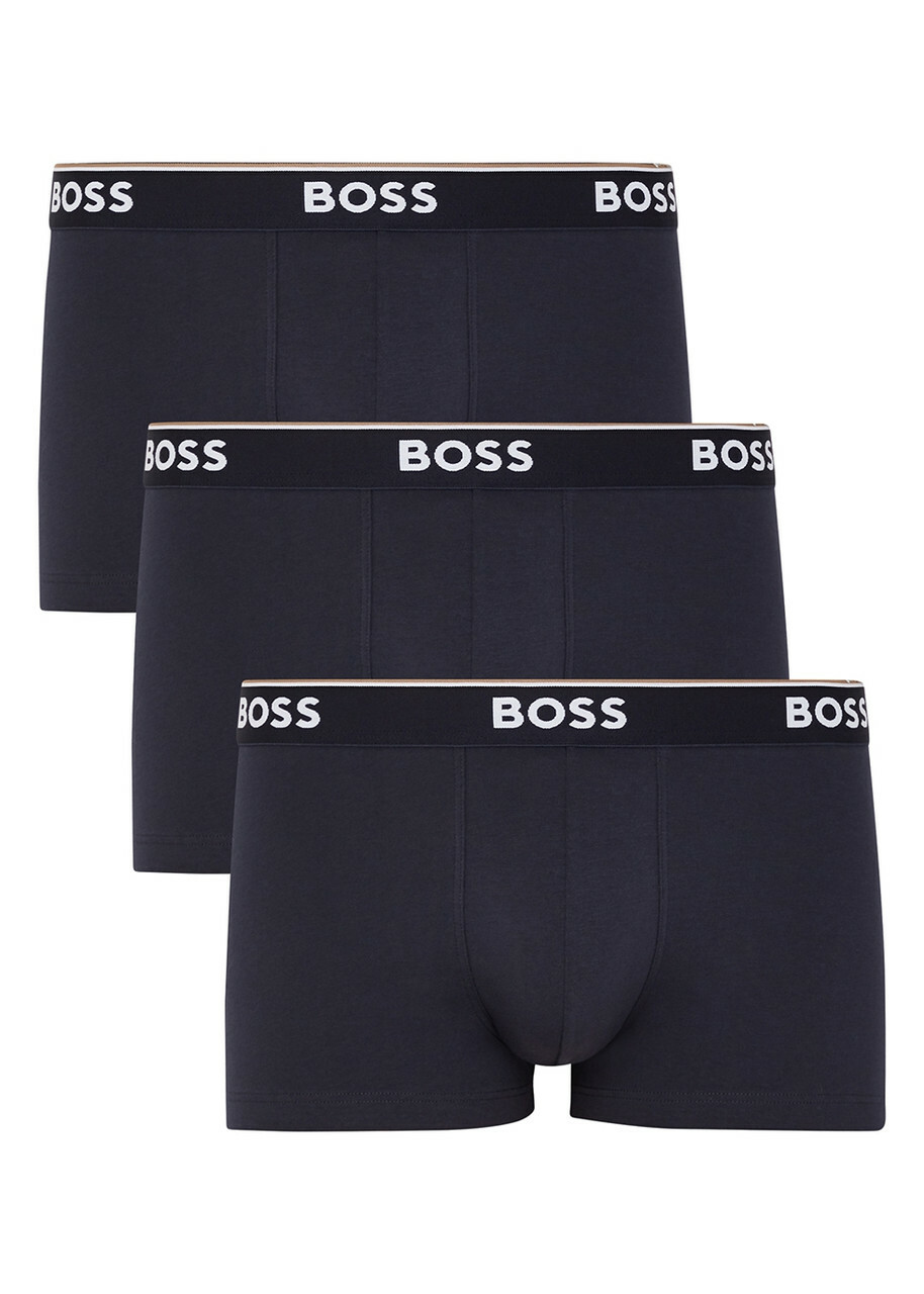 Boss Stretch-cotton Boxer Trunks set of Three Blue BOSS