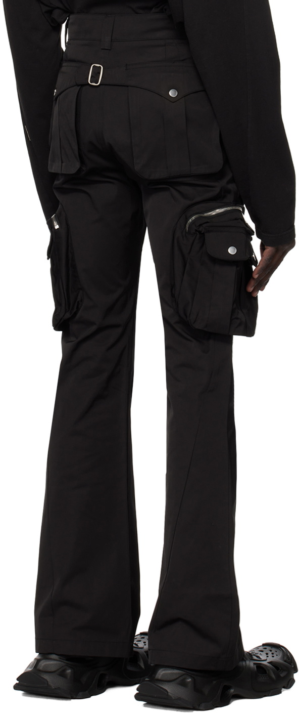 FFFPOSTALSERVICE Black Flared Cargo Pants FFFPOSTALSERVICE