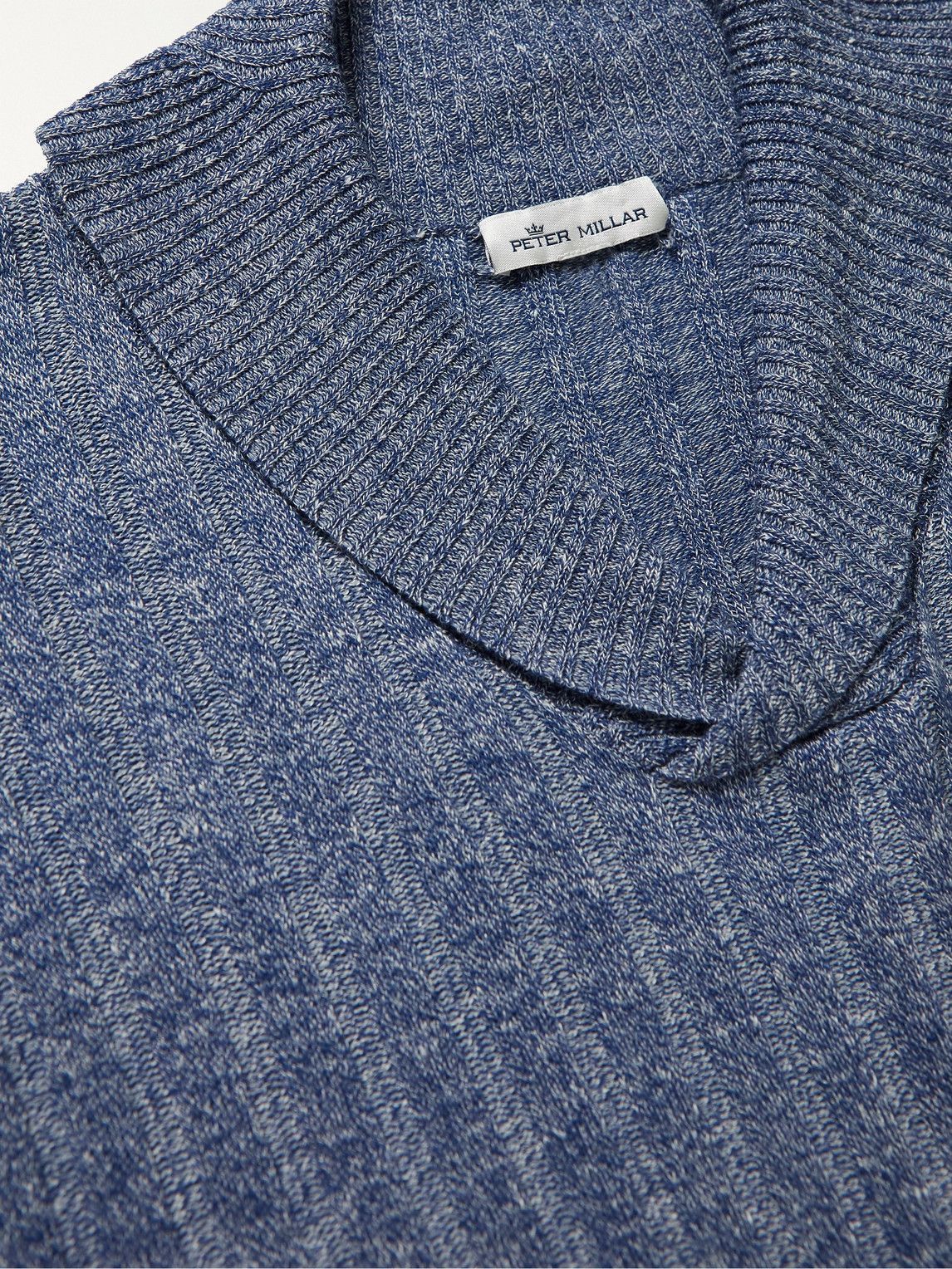 Peter Millar - Naples Shawl-Collar Ribbed-Knit Sweater - Blue Peter Millar