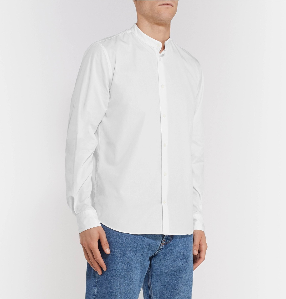 Norse Projects - Hans Grandad-Collar Cotton-Poplin Shirt - White Norse ...