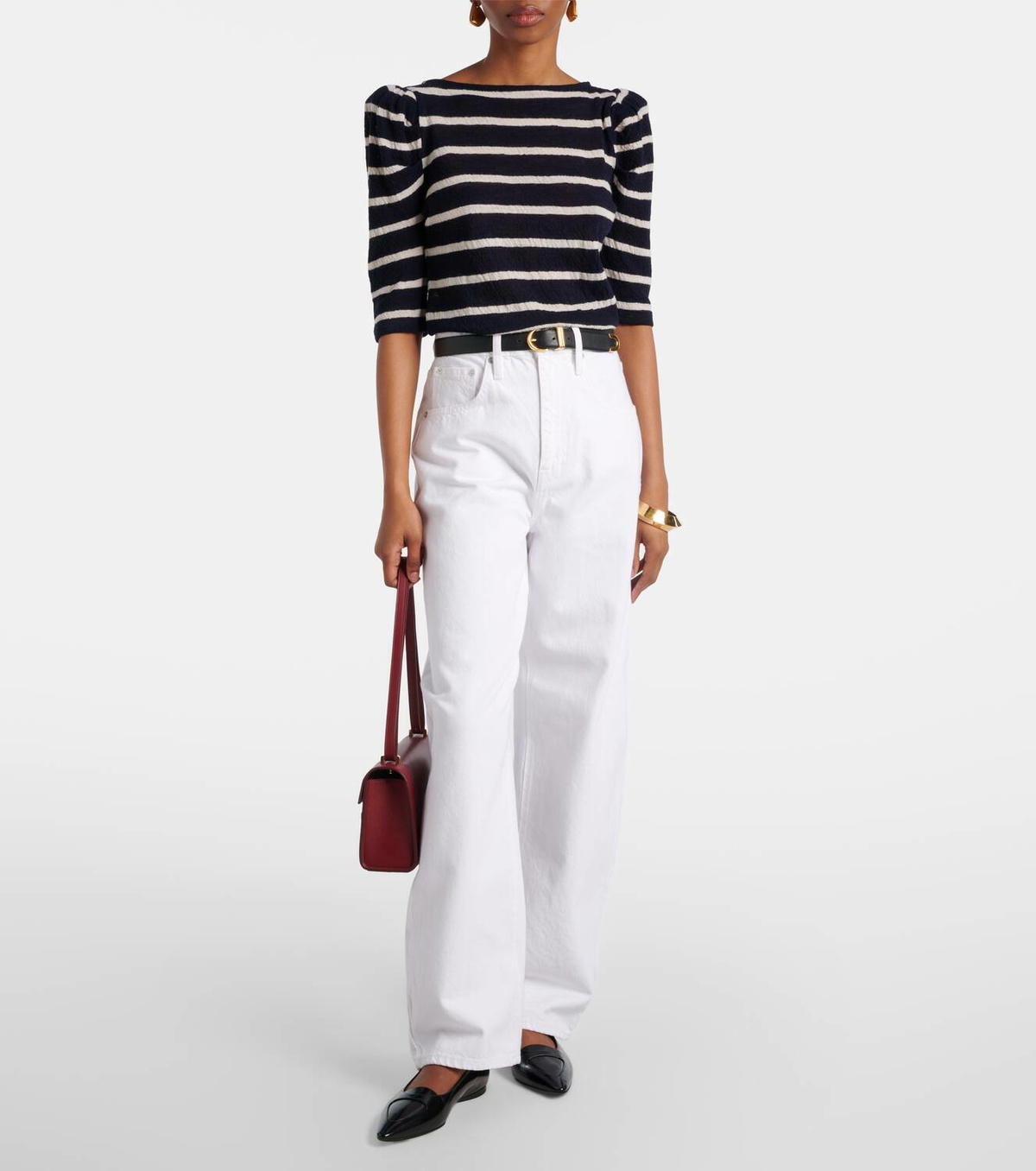 Frame The Ruched virgin wool top Frame Denim