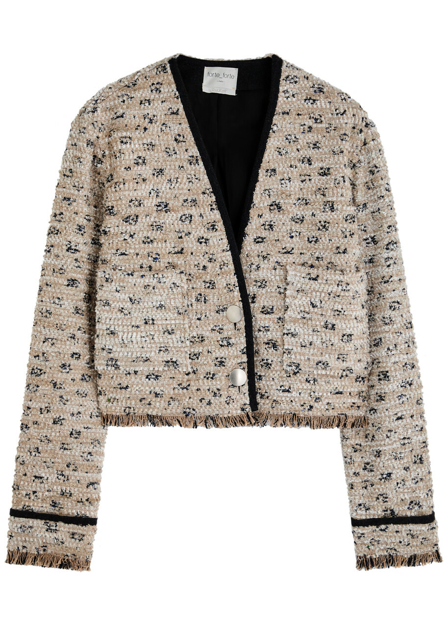 Forte_forte Metallic-weave Bouclé Tweed Jacket Beige Forte Forte