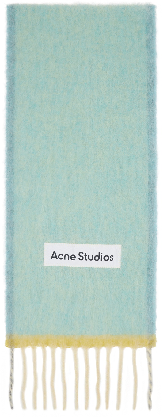 Acne Studios Blue Narrow Wool Mohair Scarf Acne Studios