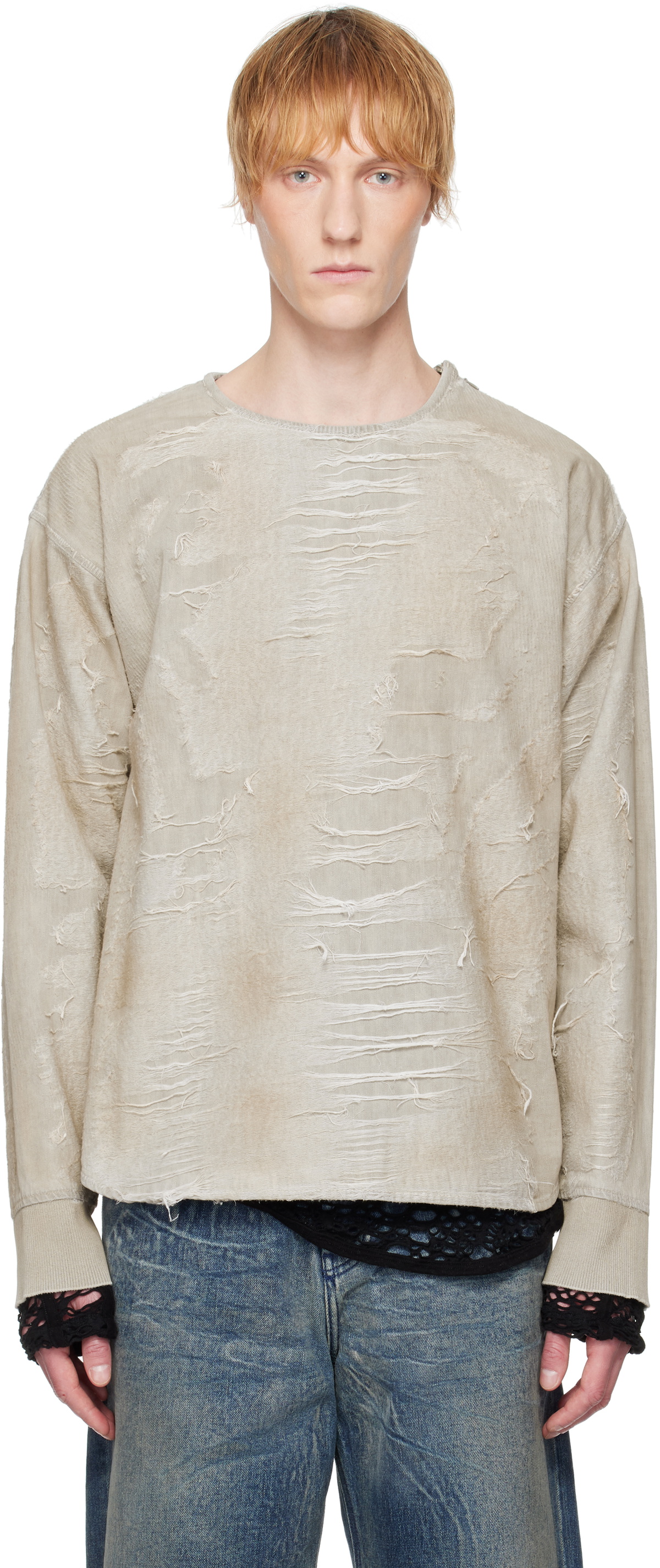 Diesel Gray D-Just-Fsg1 Denim Sweatshirt Diesel