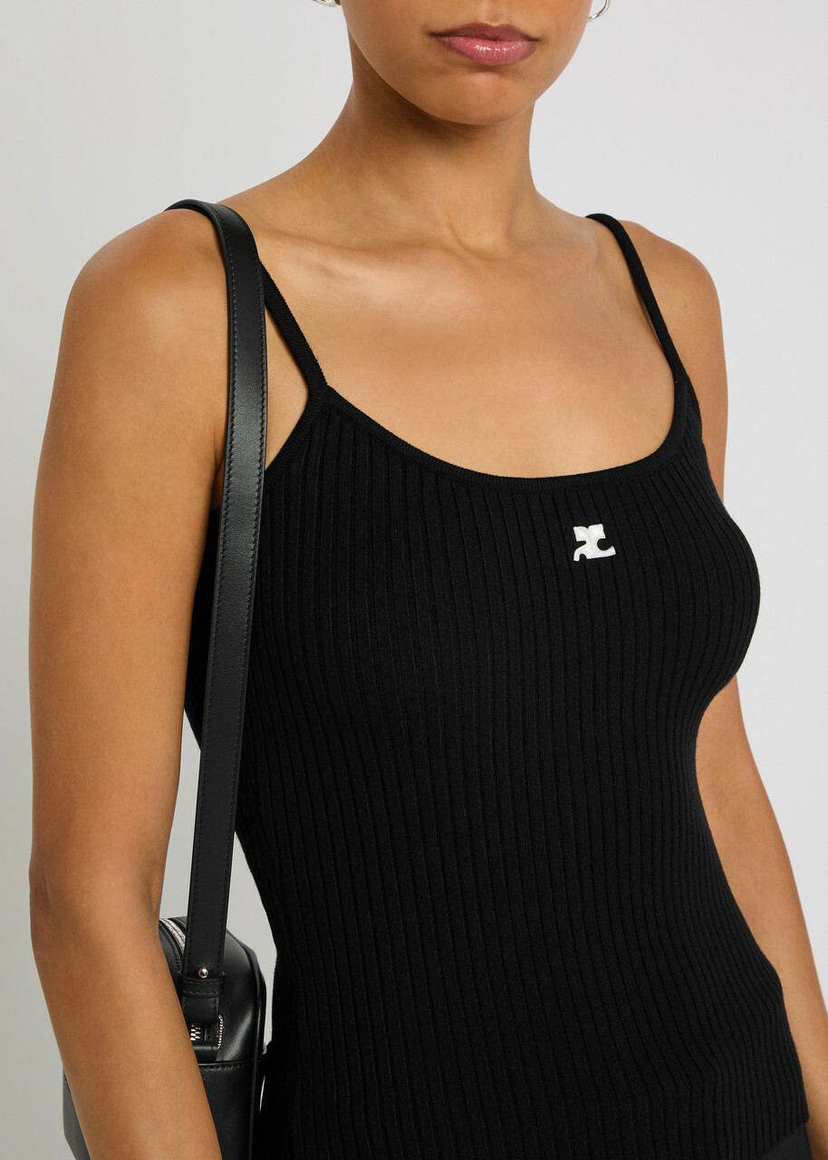 Courrèges Reedition Logo Ribbed-knit Tank Black Courreges