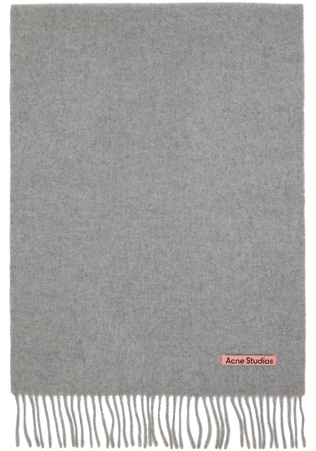 Acne Studios Gray Narrow Fringe Wool Scarf Acne Studios