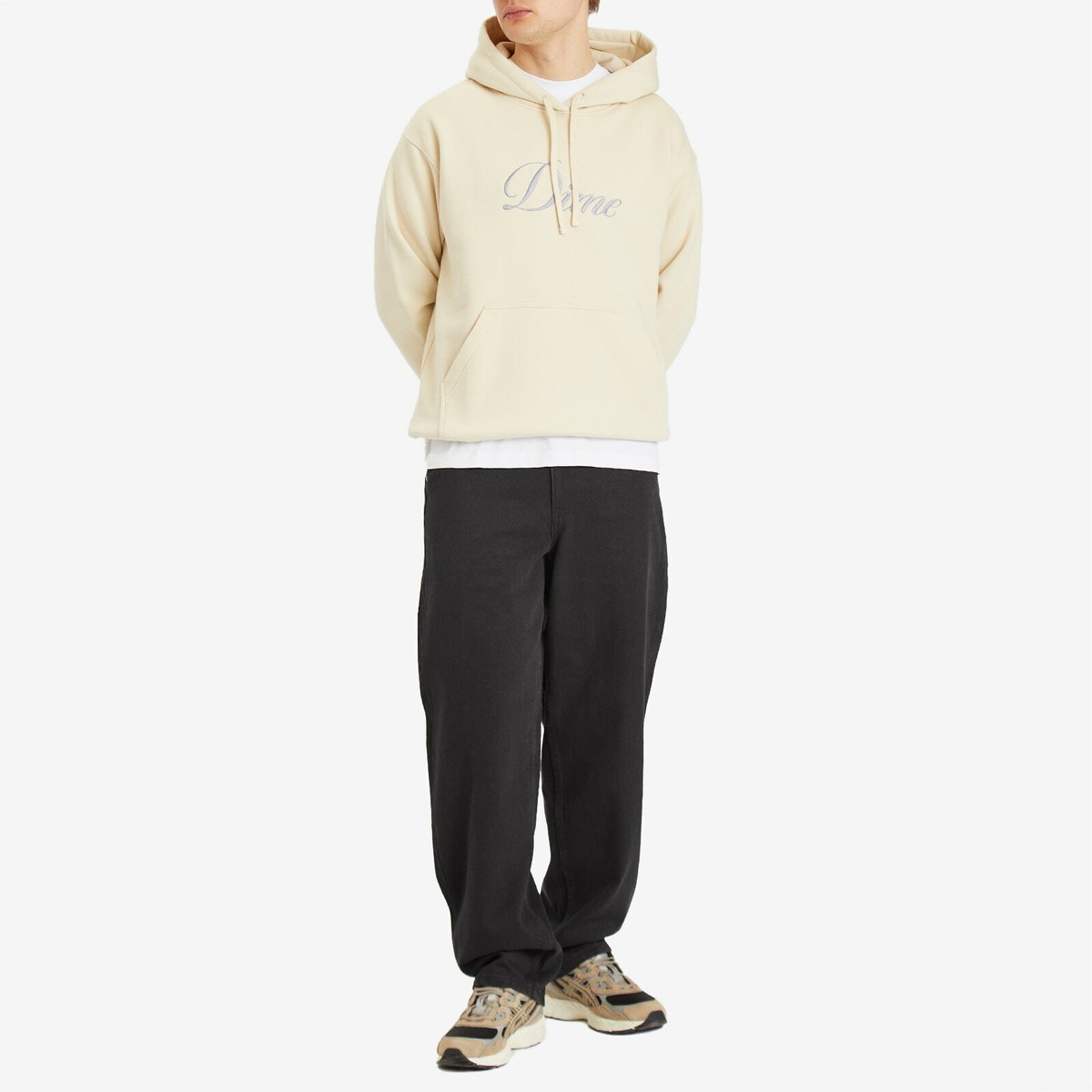 Dime Men's Cursive Logo Hoodie in Fog Dime