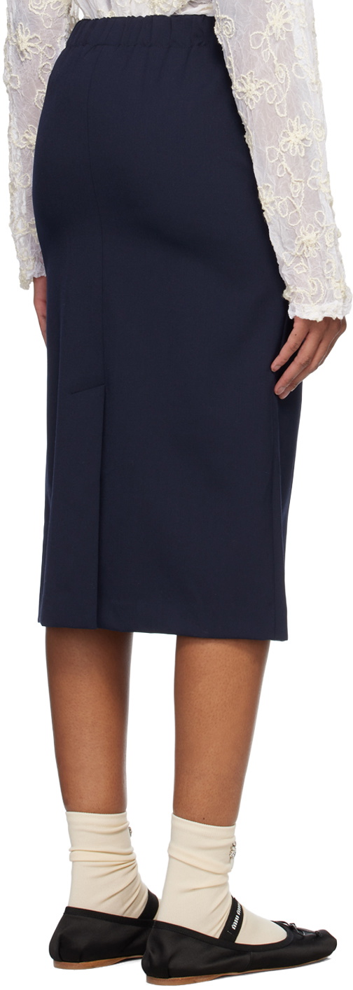 Comme des Garçons Comme des Garçons Navy Drawstring Midi Skirt Comme ...