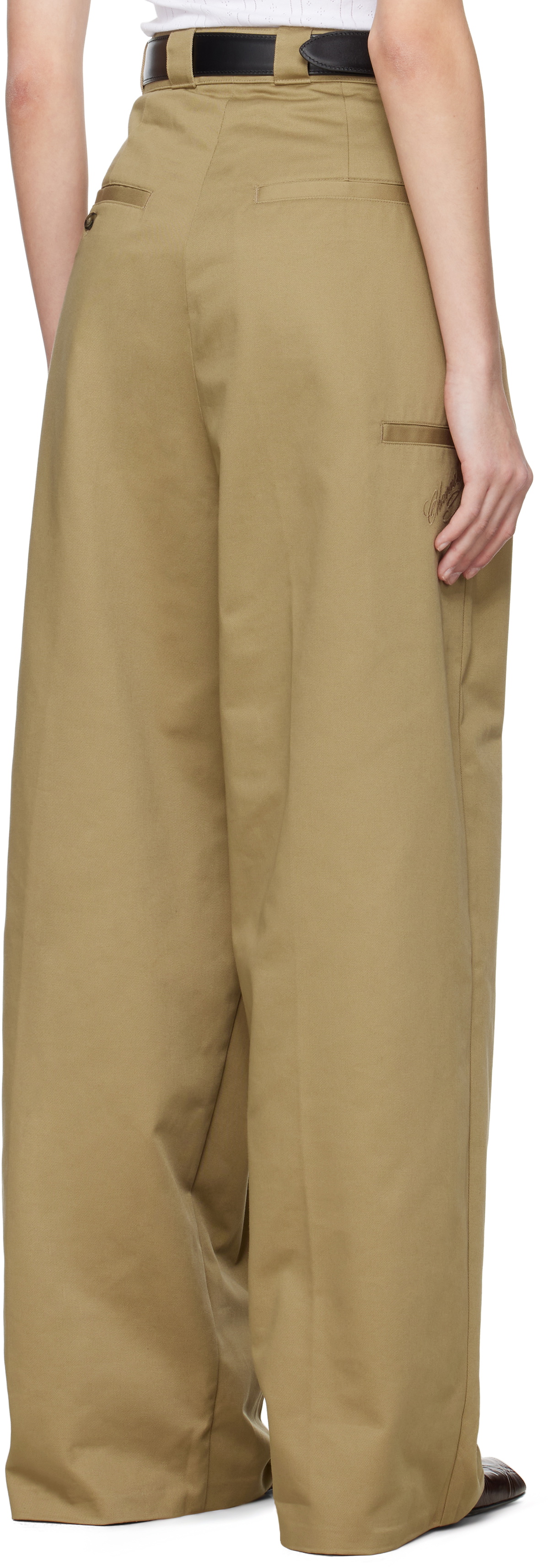 WILLY CHAVARRIA Khaki Cholo Chino Trousers Willy Chavarria