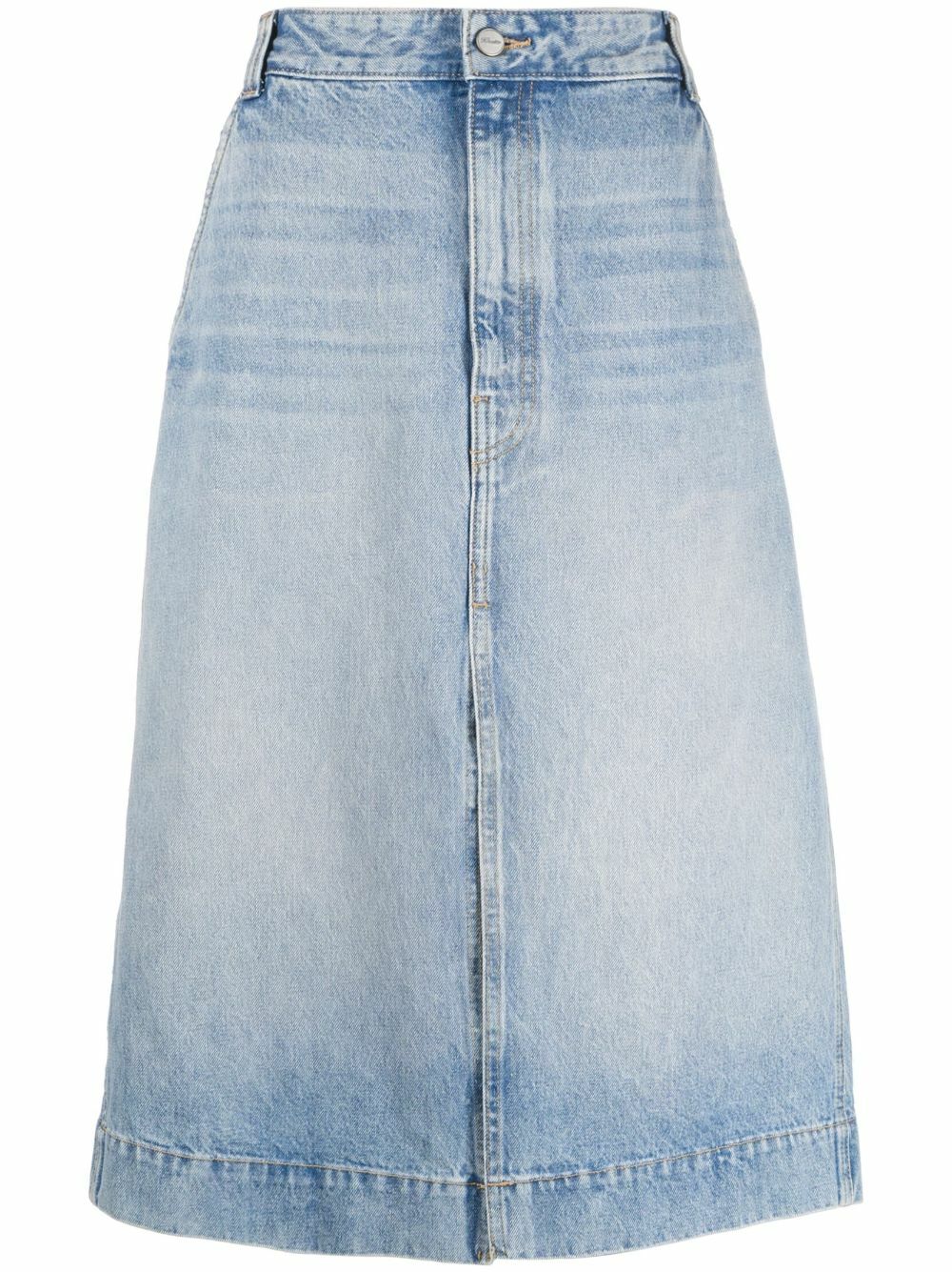KHAITE The Charlene Denim Midi Skirt Khaite