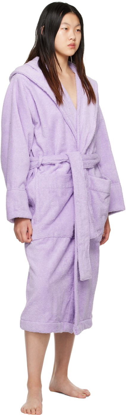 Tekla Purple Oversized Hooded Bathrobe Tekla Fabrics