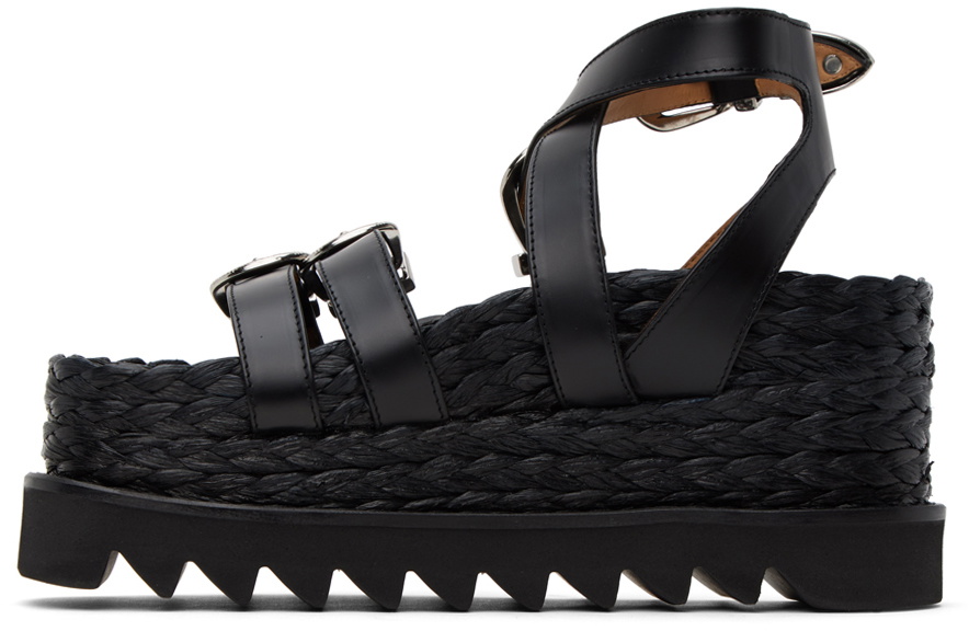 Toga Pulla Black Pin-Buckle Platform Sandals Toga Pulla