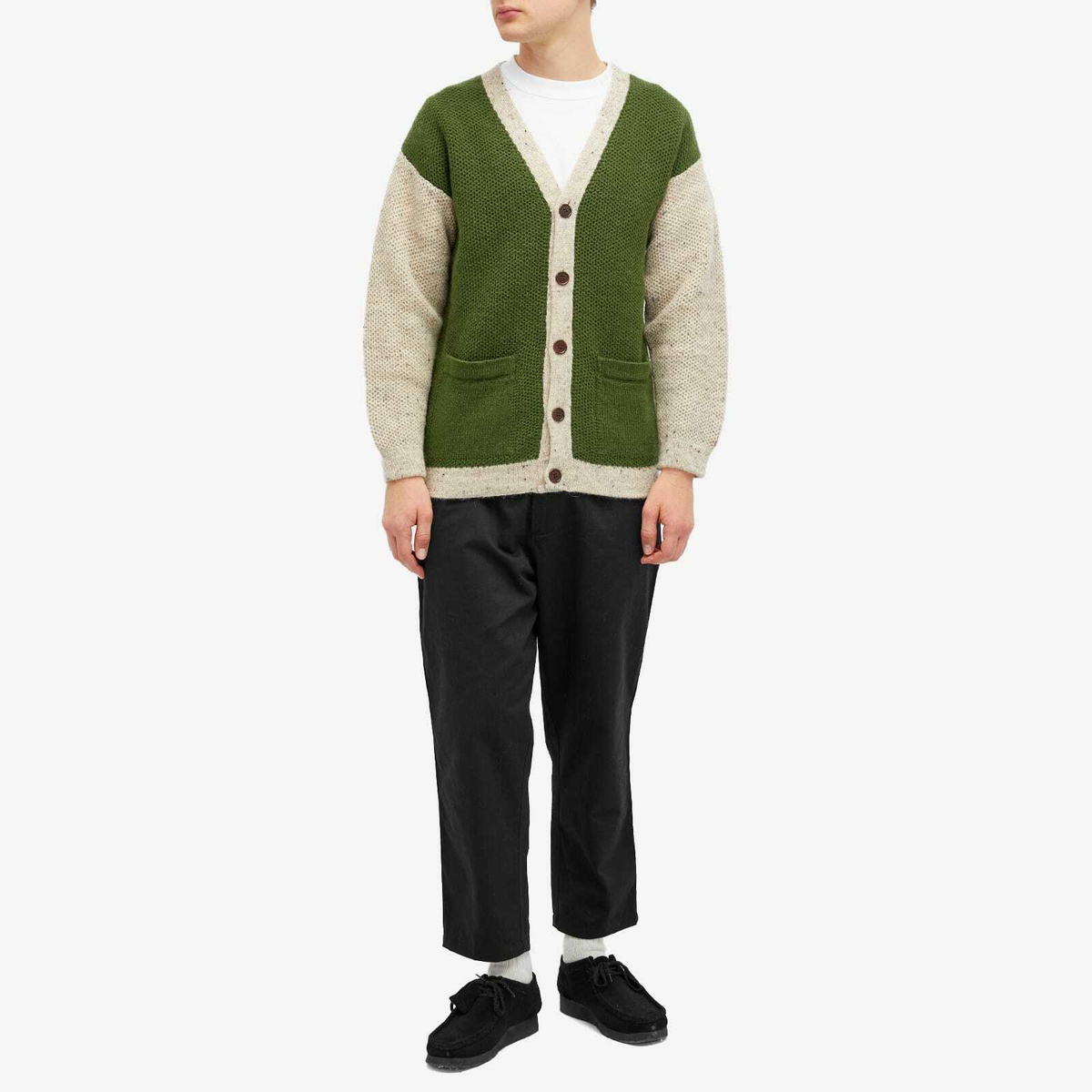 Country Of Origin Men's Regent Panel Knit Cardigan in Forest Country Of ...