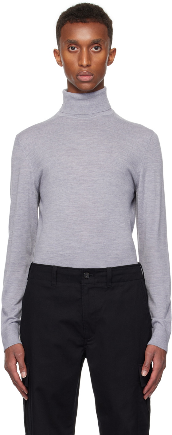 Theory Gray Merino Wool Turtleneck Theory