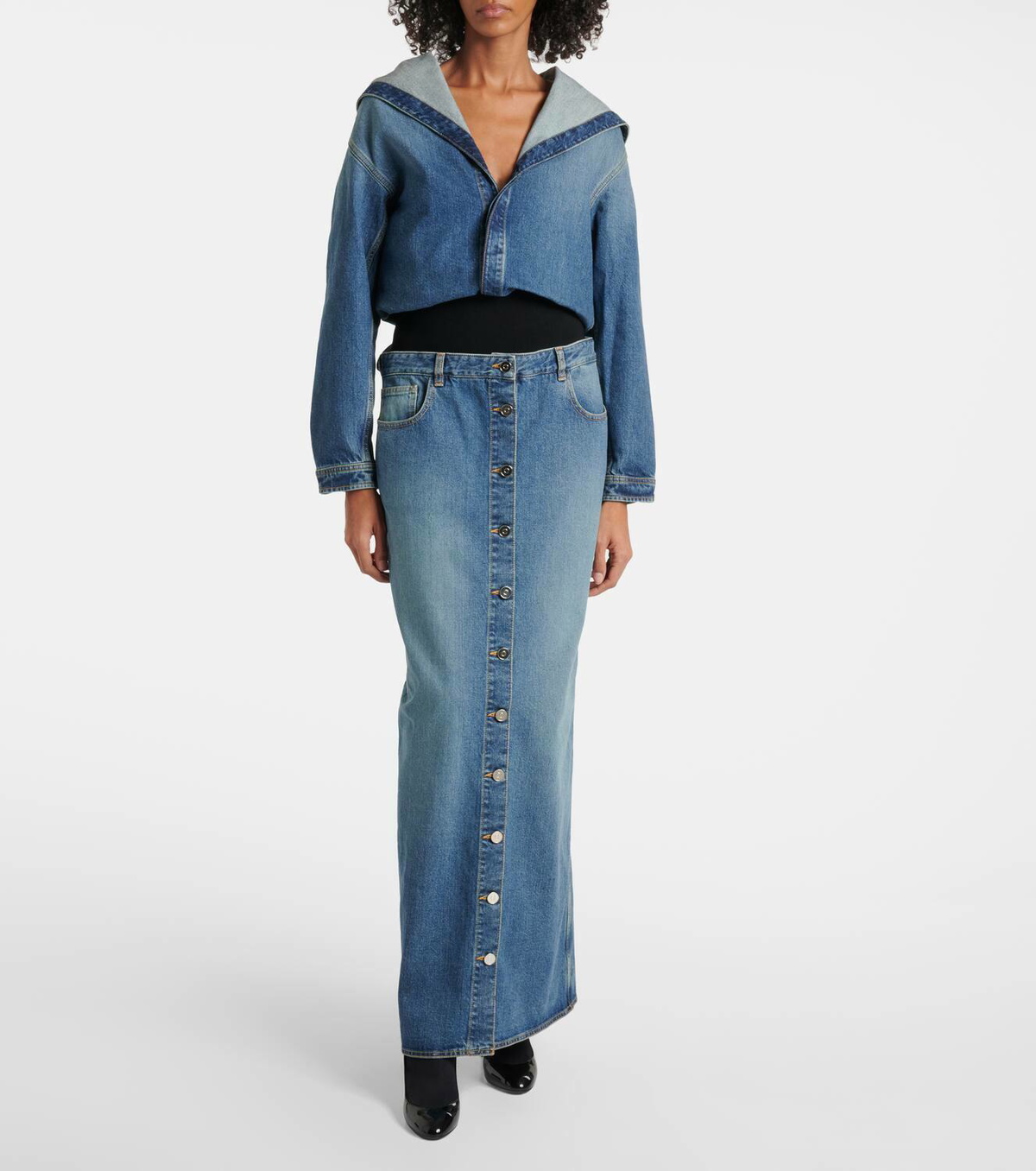 Alaïa Denim maxi skirt ALAÏA