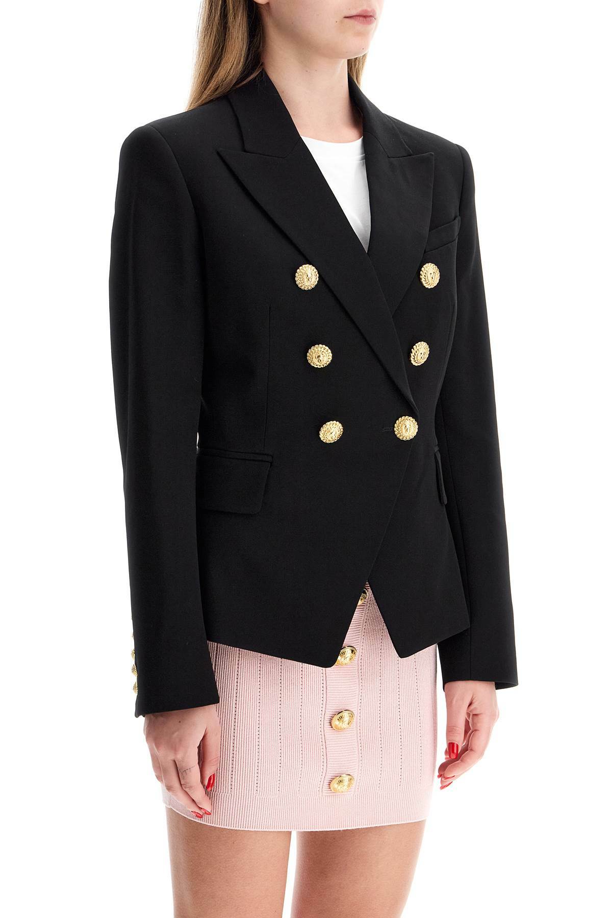 BALMAIN 6-button crepe jacket for women Black Balmain