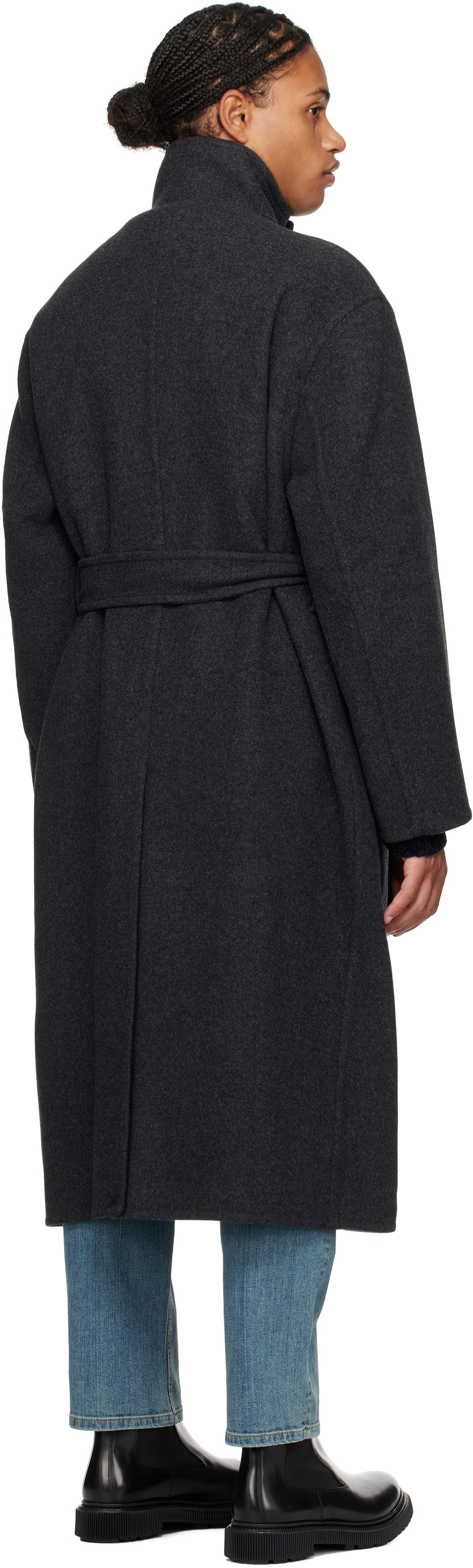 Solid Homme Gray Wool Coat Solid Homme