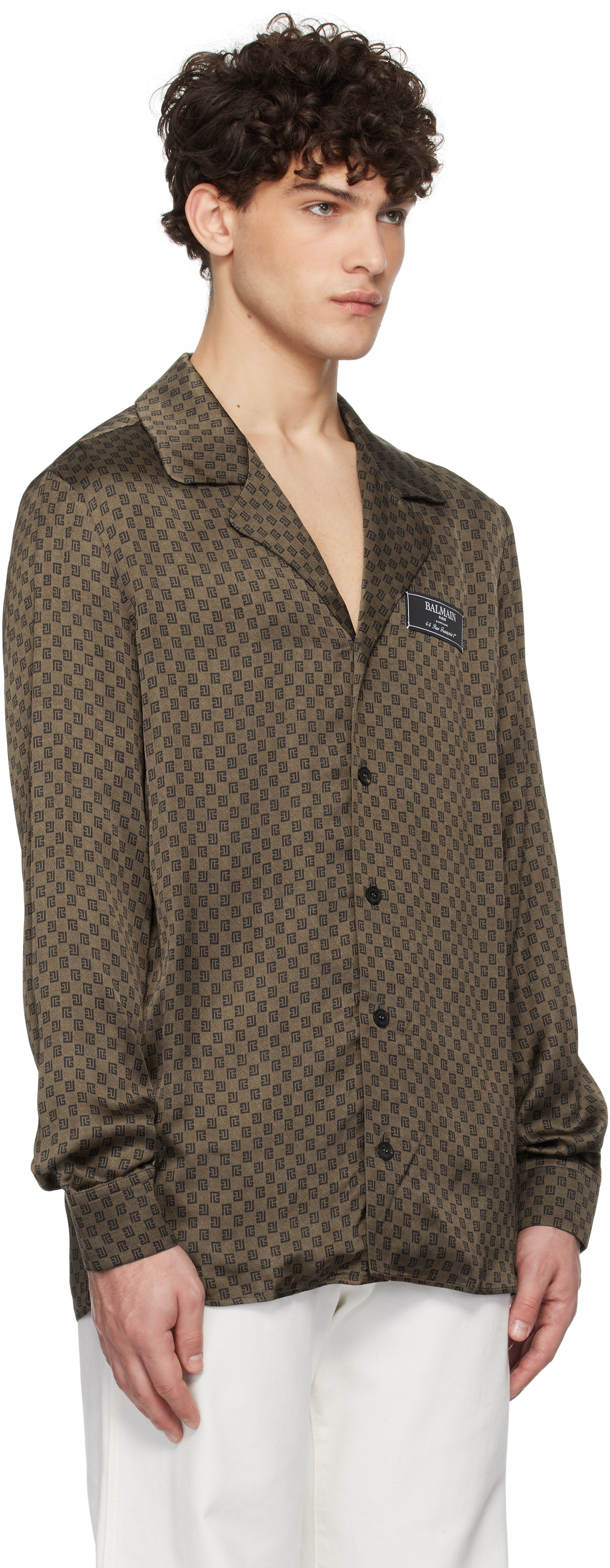 Balmain Brown Monogram Shirt Balmain