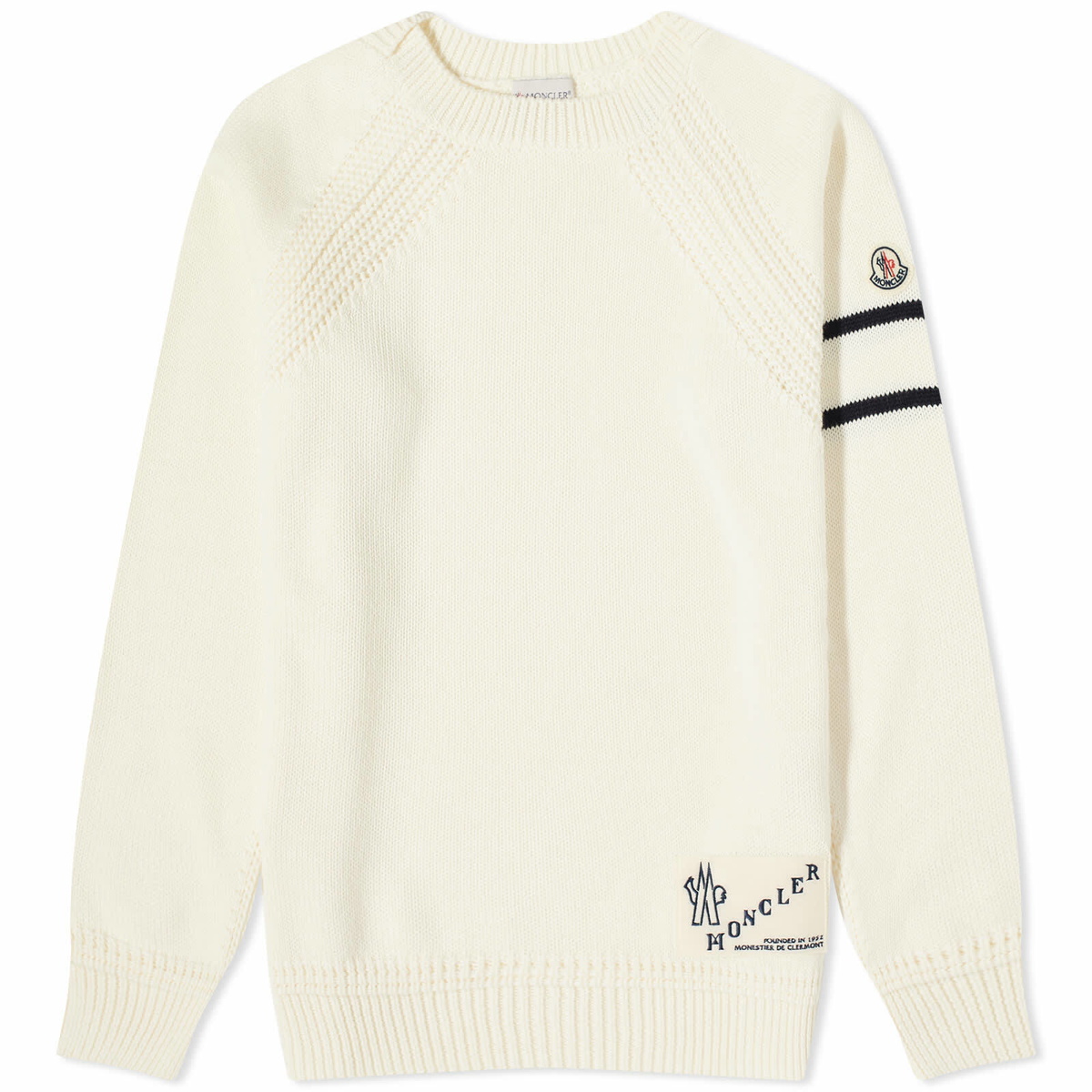 Moncler Men's Crew Knit in White Moncler