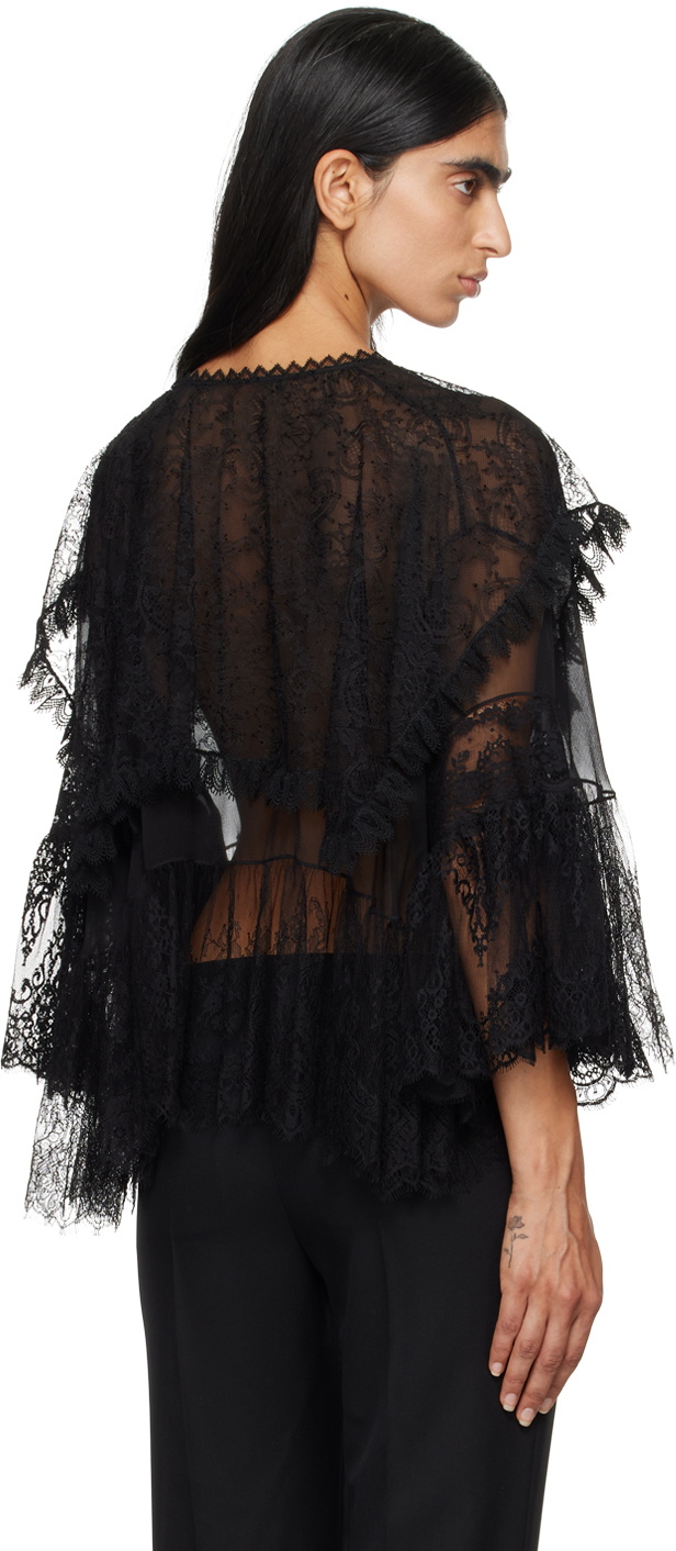 Chloé Black Flared Sleeve Blouse Chloe