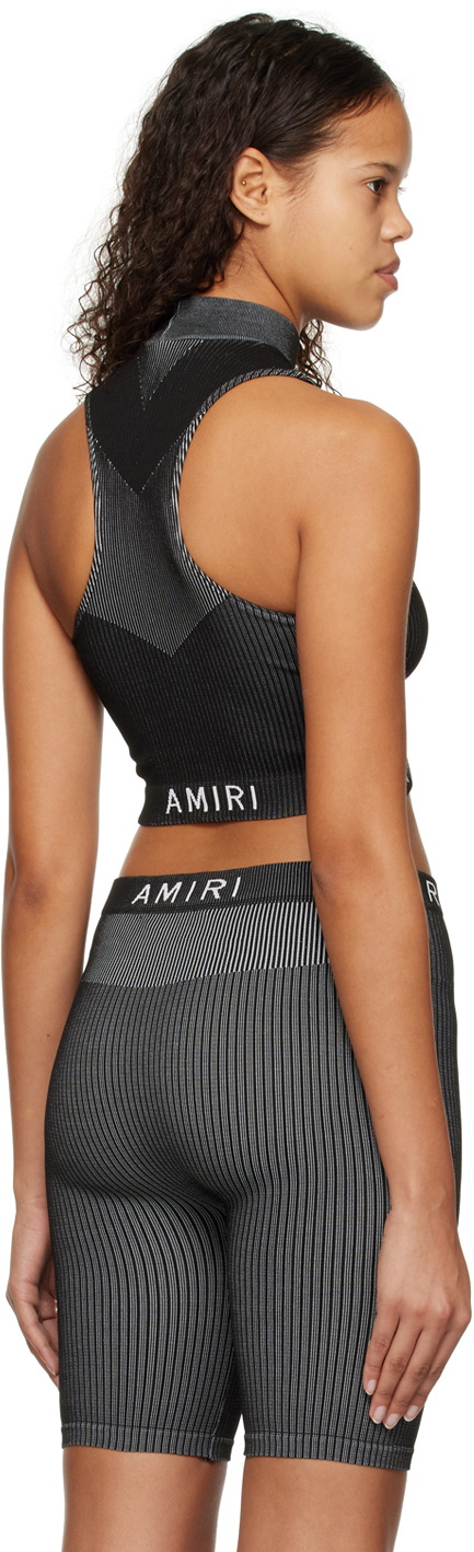 AMIRI Black Mock Neck Sports Bra Amiri