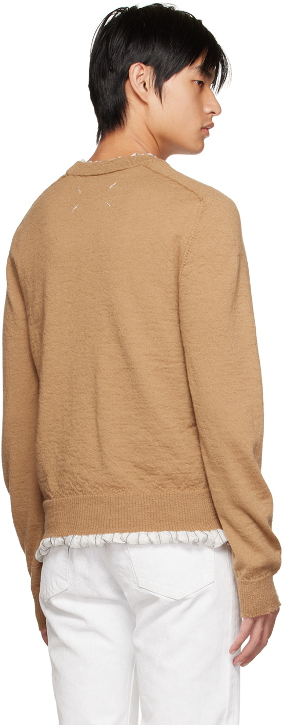Maison Margiela Tan Distressed Sweater Maison Margiela