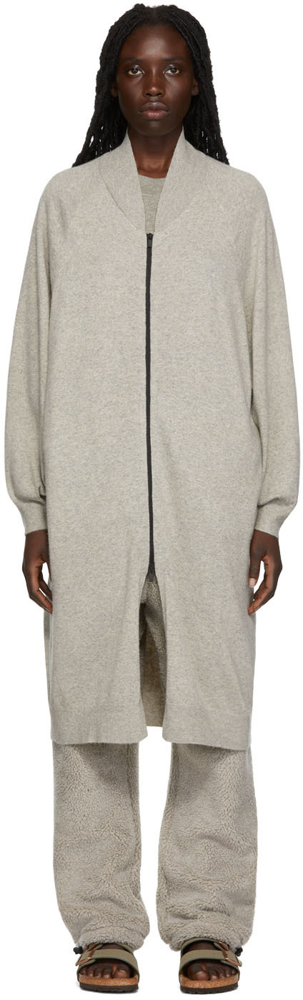 Essentials Gray Knit Long Jacket Essentials