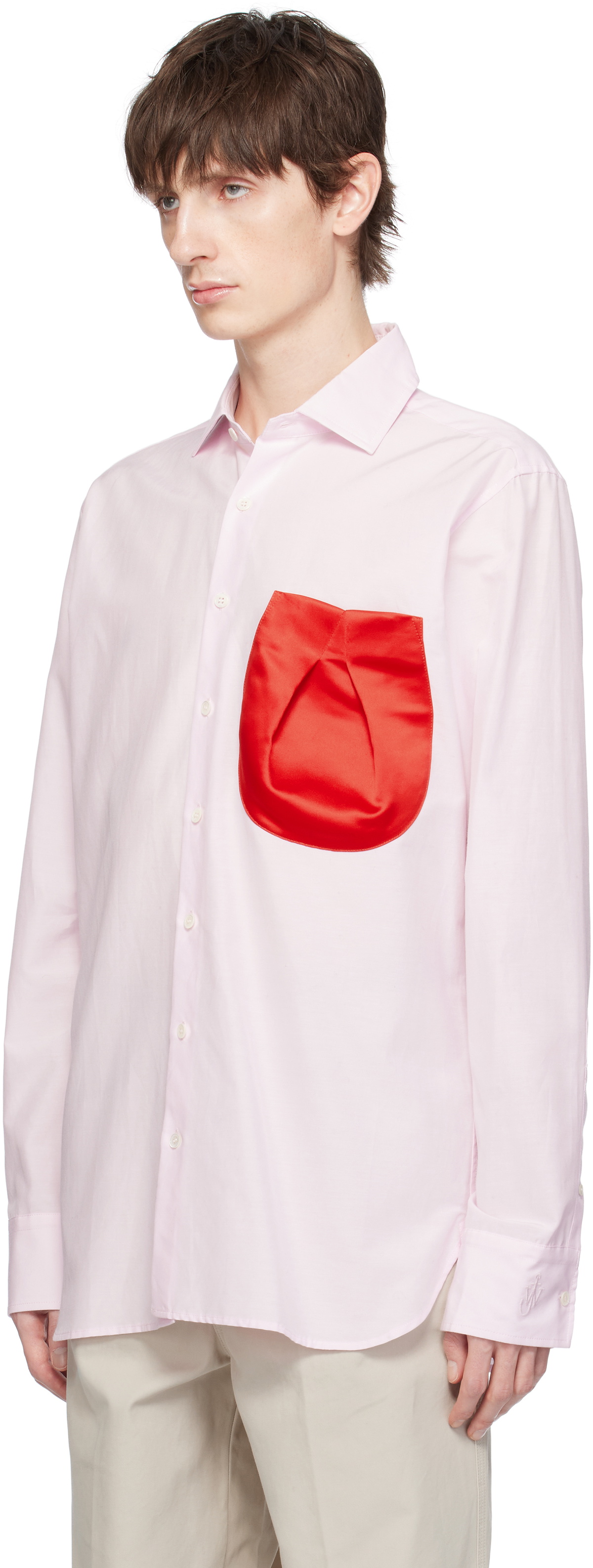 JW Anderson Pink Satin Balloon Pocket Shirt JW Anderson