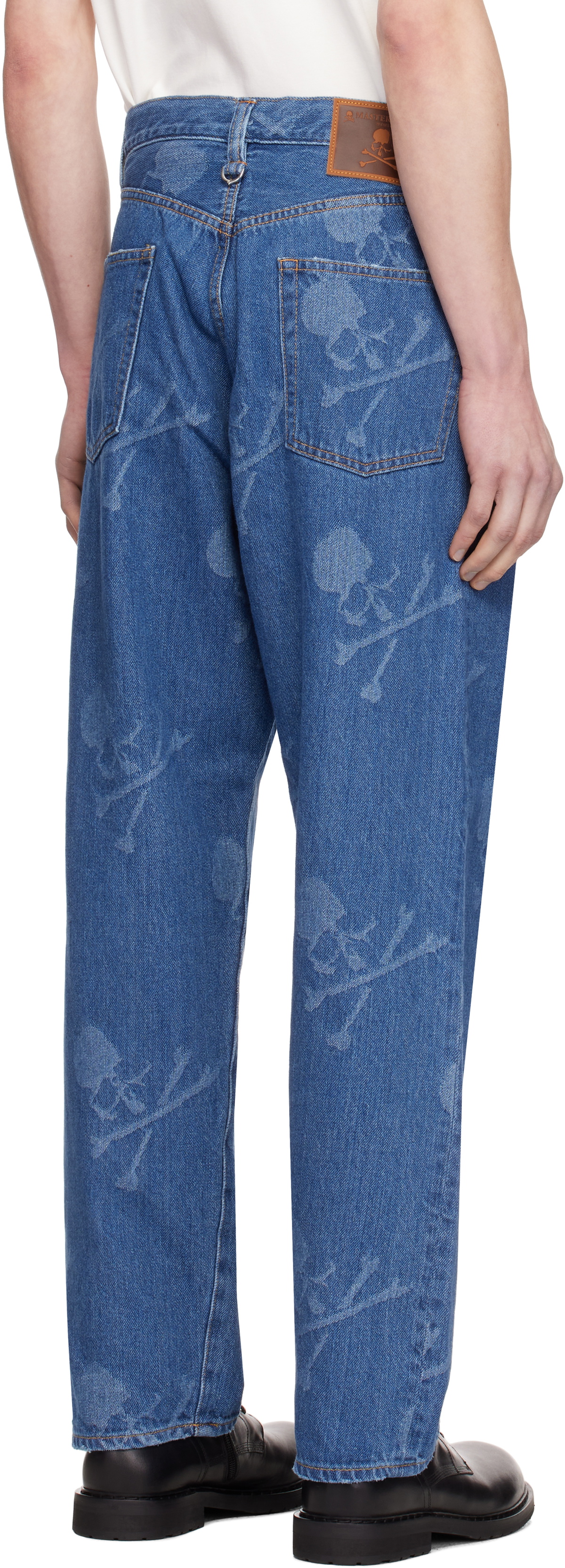 MASTERMIND WORLD Blue Monogram Straight Denim Jeans MASTERMIND WORLD