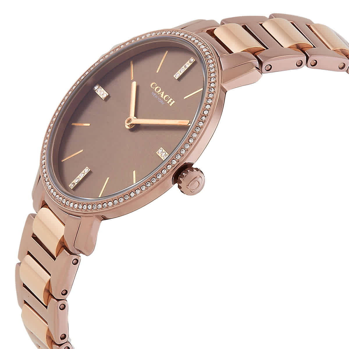 Coach Audrey Quartz Crystal Coffee Dial Ladies Watch 14503502 Coach