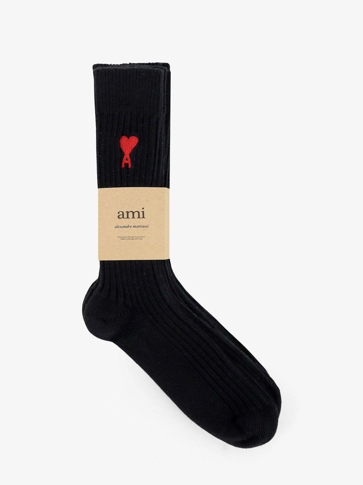 Ami Paris Socks Black Mens Sock AMI