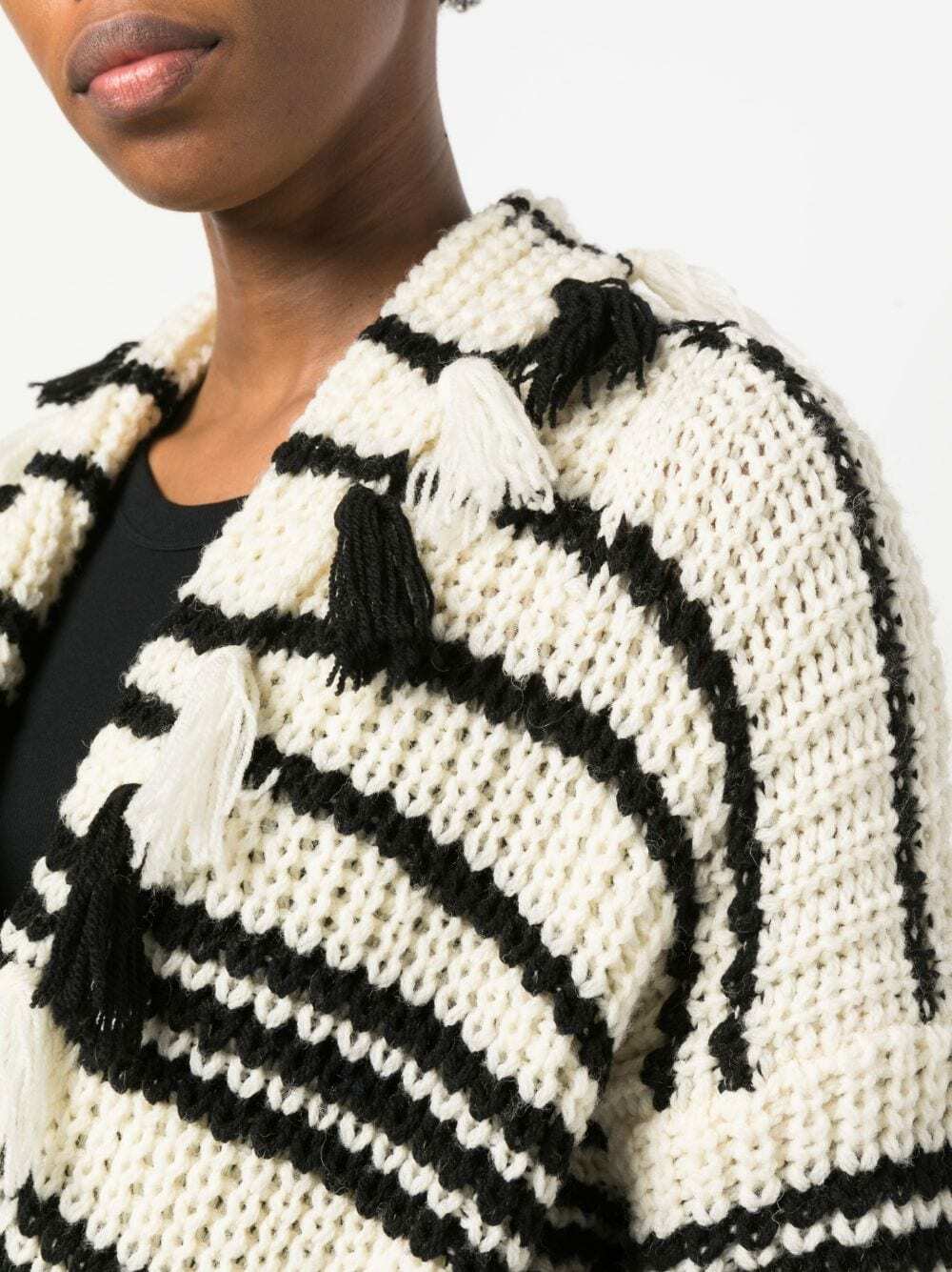 FORTE FORTE - Long Sustainable Wool Intarsia Cardigan Forte Forte