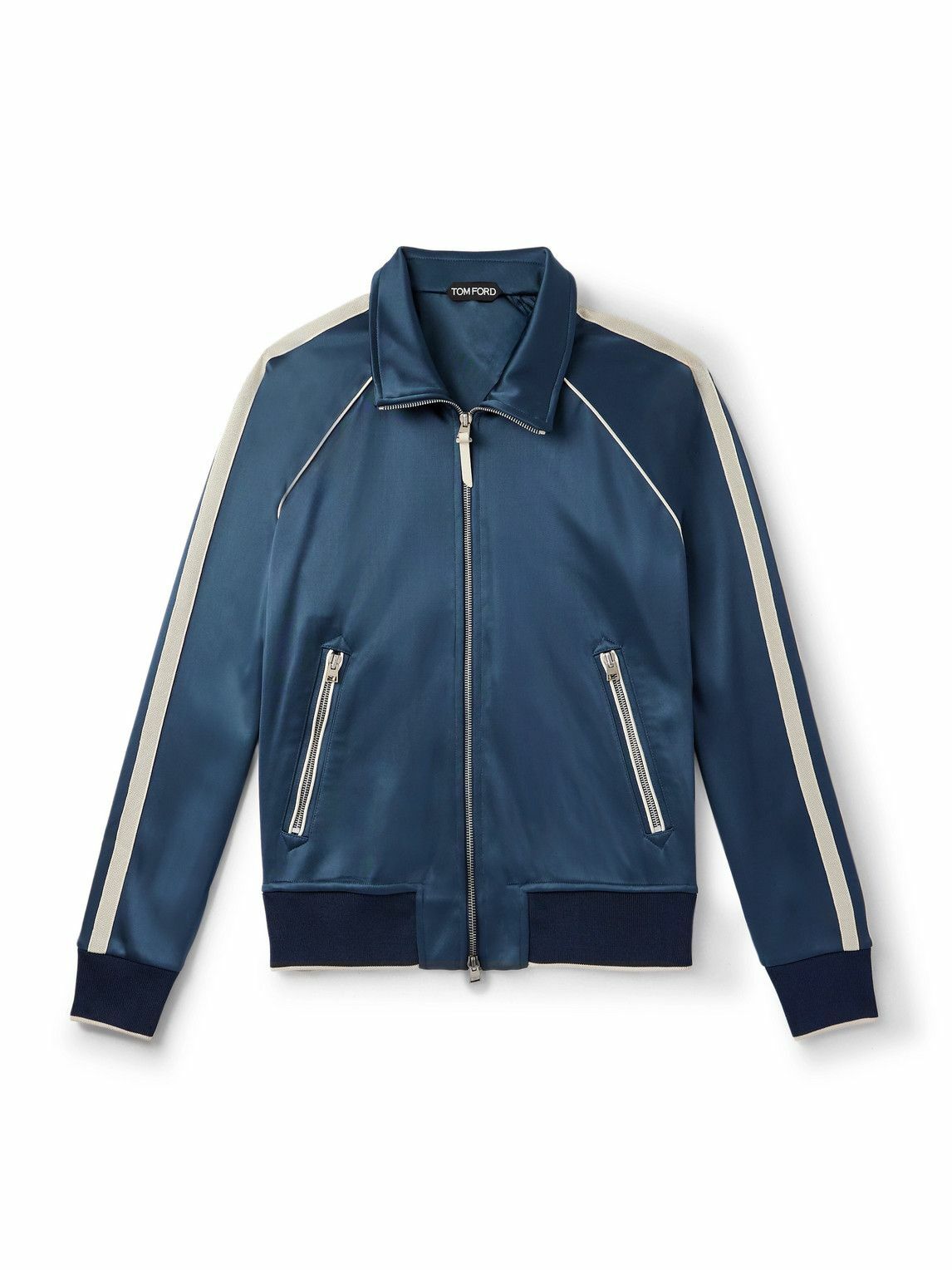 TOM FORD - Striped Tech-Jersey Track Jacket - Blue TOM FORD