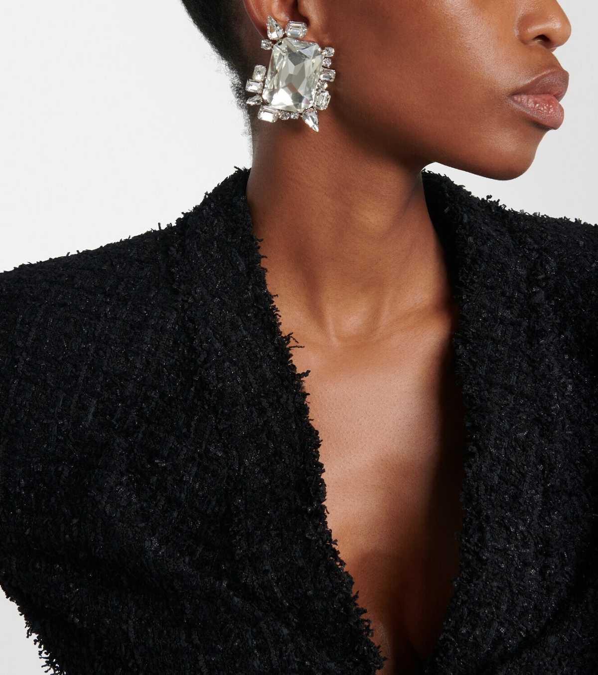 Balmain Crystal-embellished clip-on earrings Balmain