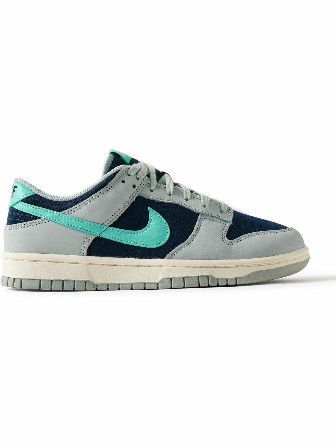 Nike - Dunk Low Retro Leather and Twill Sneakers - Gray Nike