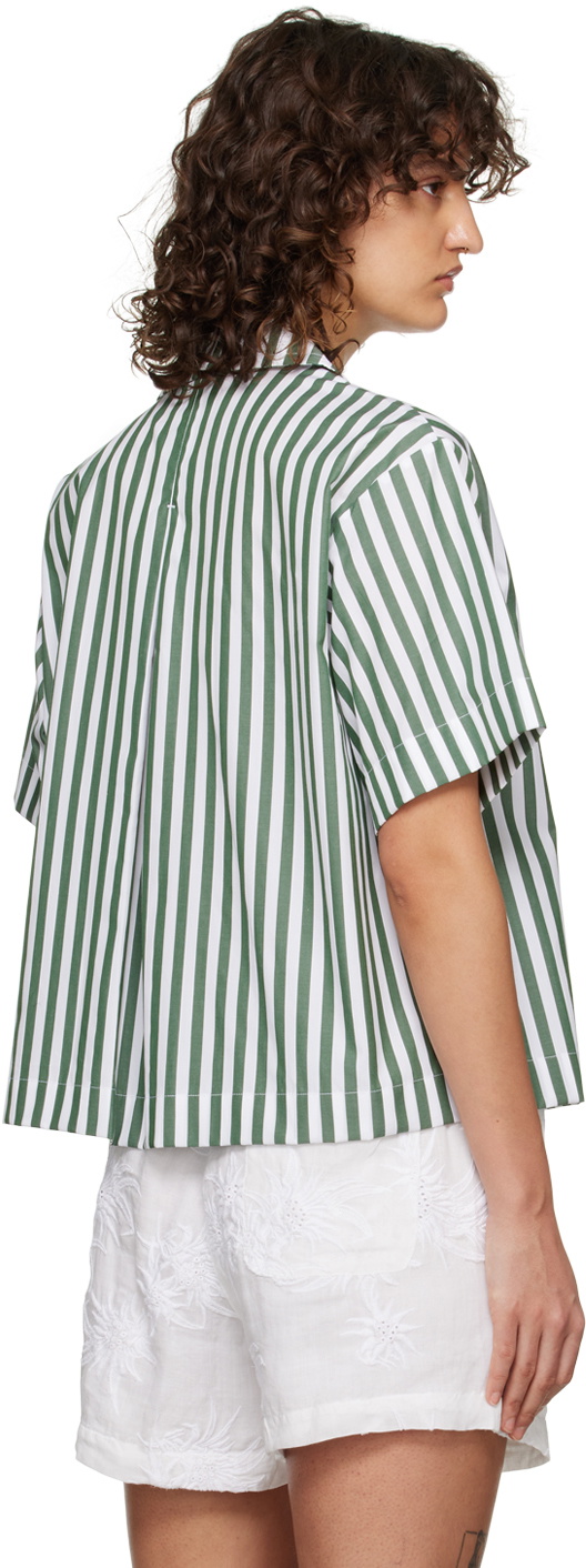 rag & bone Green & White Reed Shirt Rag and Bone