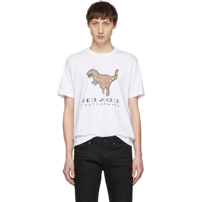 Coach 1941 White Signature Rexy Sticker T-Shirt Coach 1941