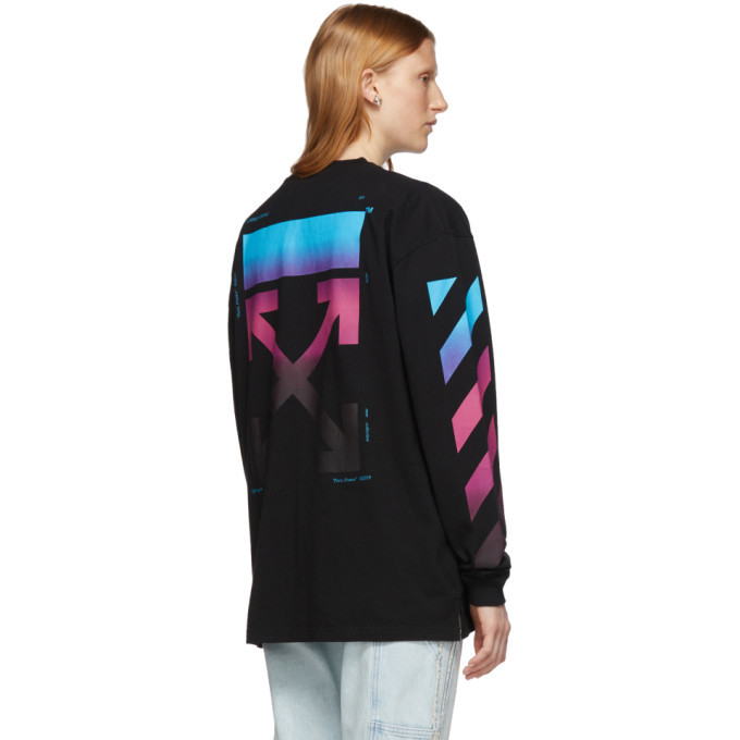 Off-White Black Gradient Diag Long Sleeve T-Shirt Off-White