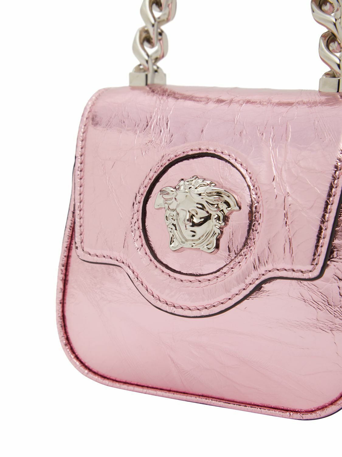 VERSACE - Micro Medusa Leather Top Handle Bag Versace