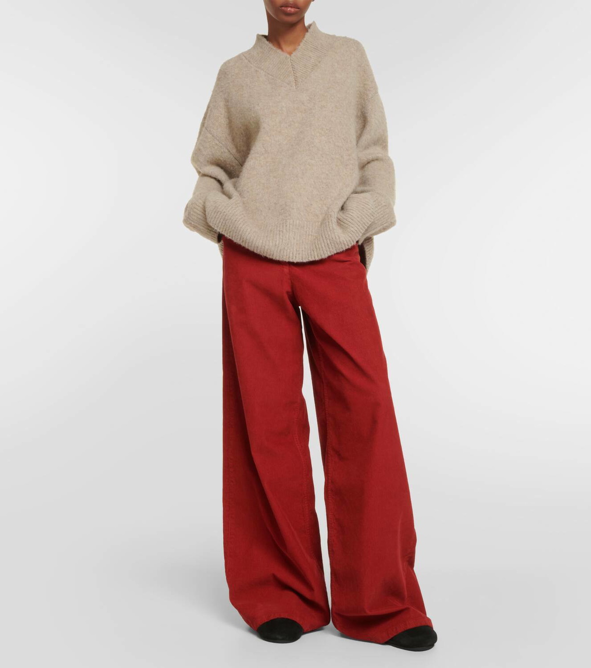 The Row Chan corduroy wide-leg pants The Row