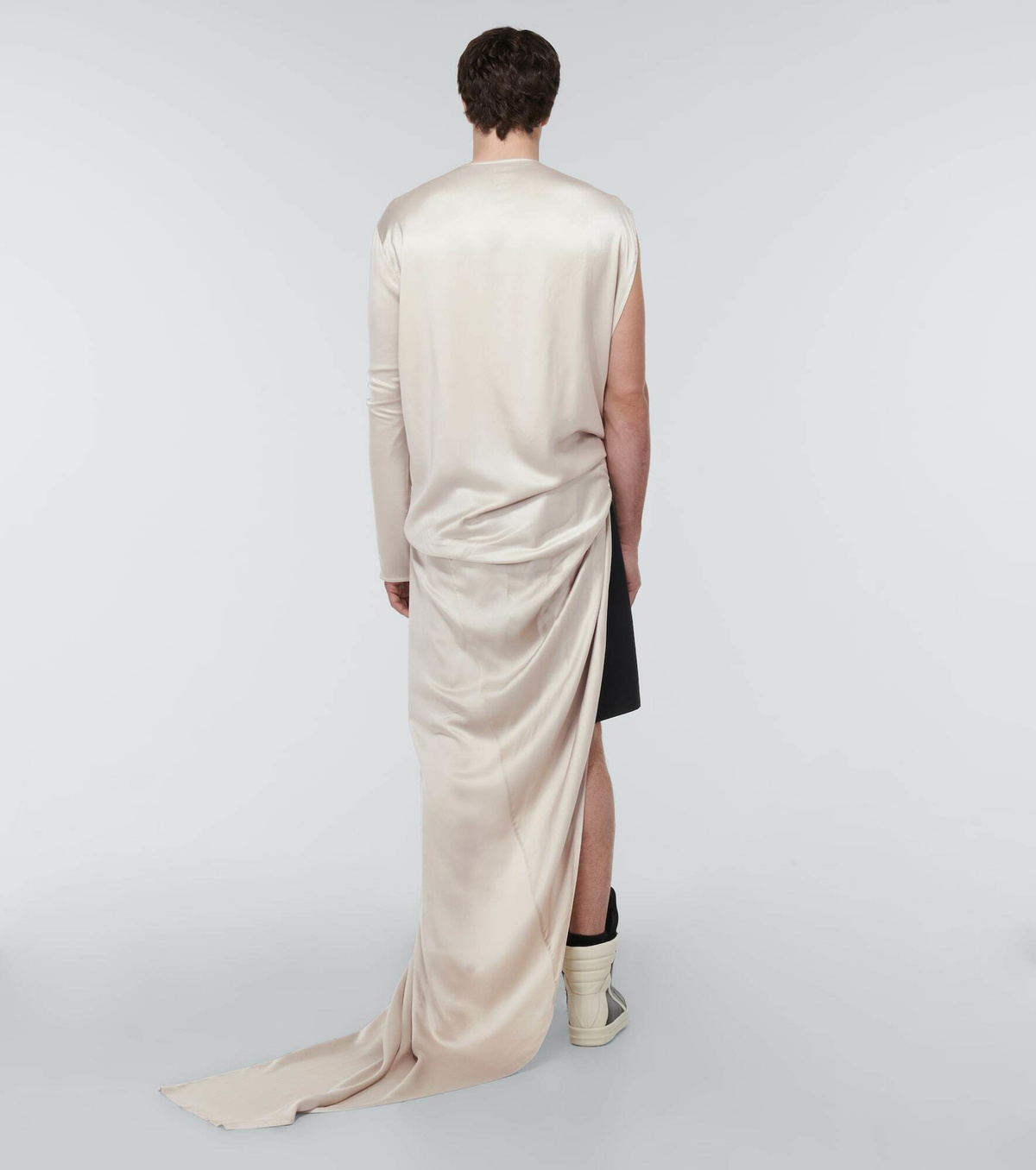Rick Owens Asymmetrical Silk Satin Gown Rick Owens