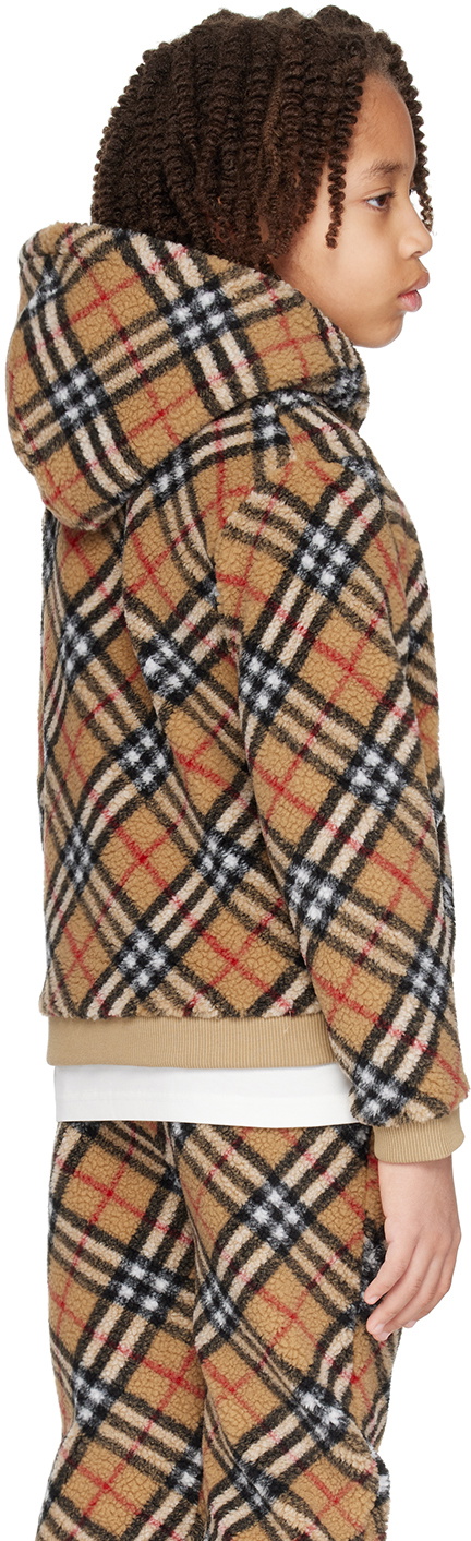 Burberry Kids Beige Check Hoodie Burberry