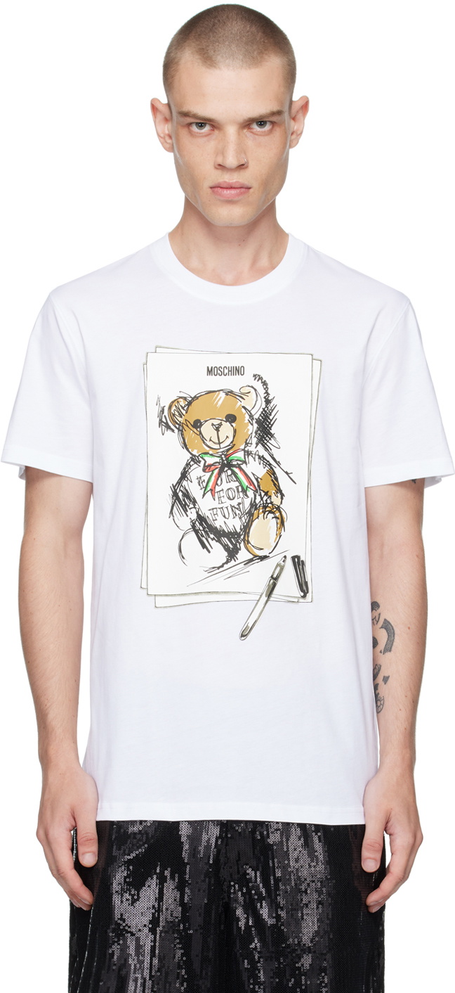 Moschino White Teddy Bear T-Shirt Moschino