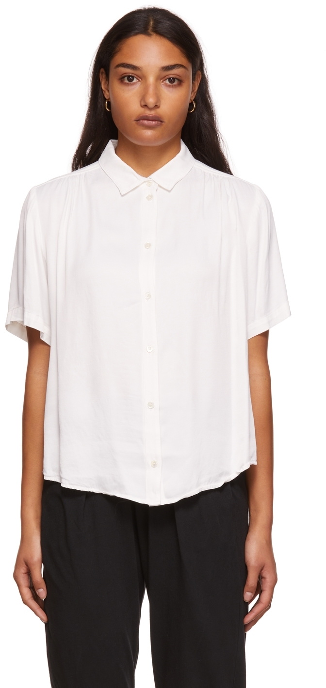 Raquel Allegra White Dainty Collar Shirt Raquel Allegra